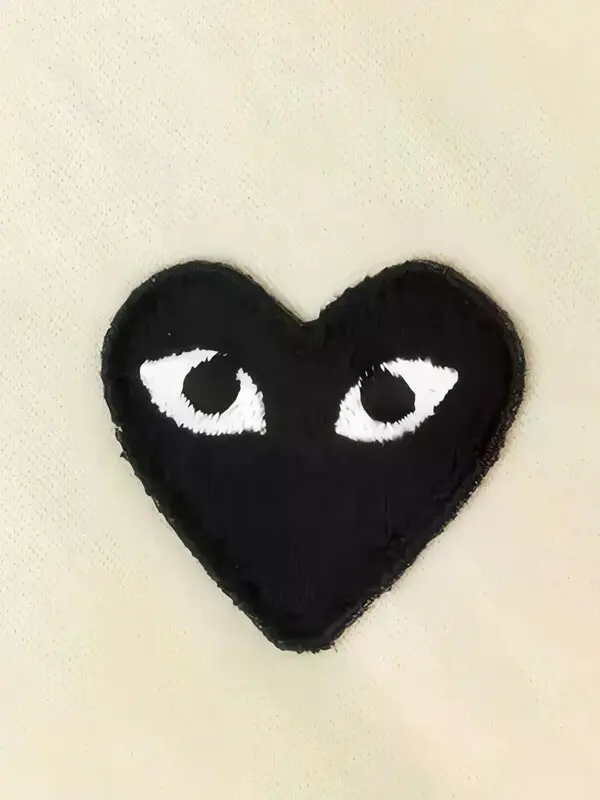 Play Comme Des Garcon Drawstring Hoodie With Heart Appliqu - Yellow