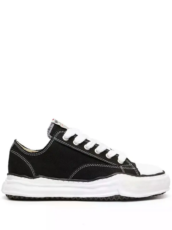 Mihara Yasuhiro Contrast-stitch Chunky-sole Sneakers - Black