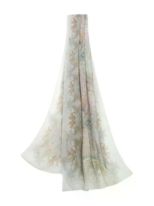 Etro Foliage-pattern Silk Scarf