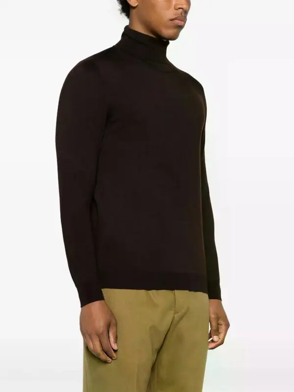 Kiton Fine-knit Roll-neck Jumper - Brown