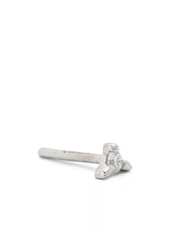 MARIA BLACK 14kt White Gold Fuzzy Glitz Piercing Stud