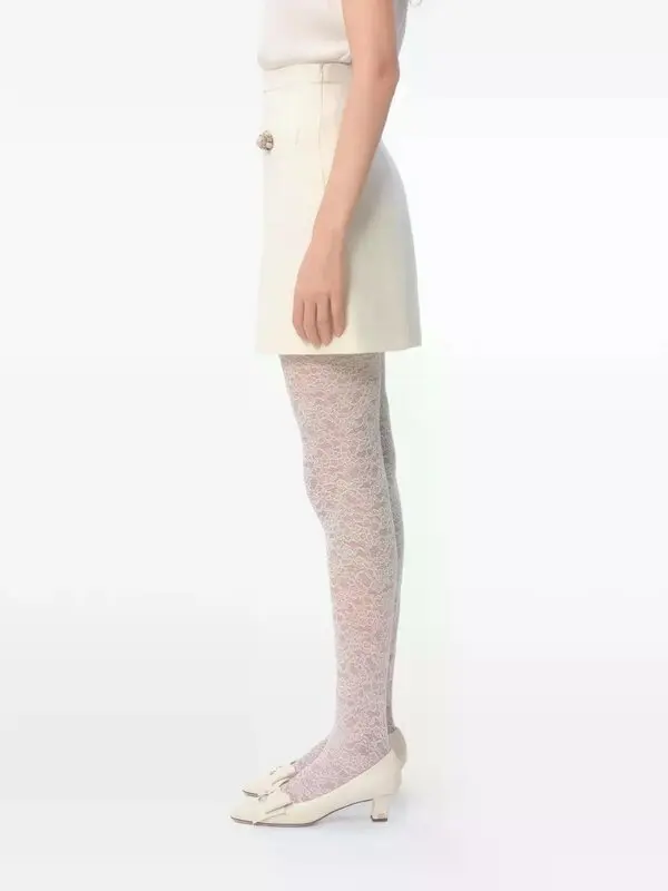 Valentino Garavani Crepe Couture Skirt With Jewel Button Detail