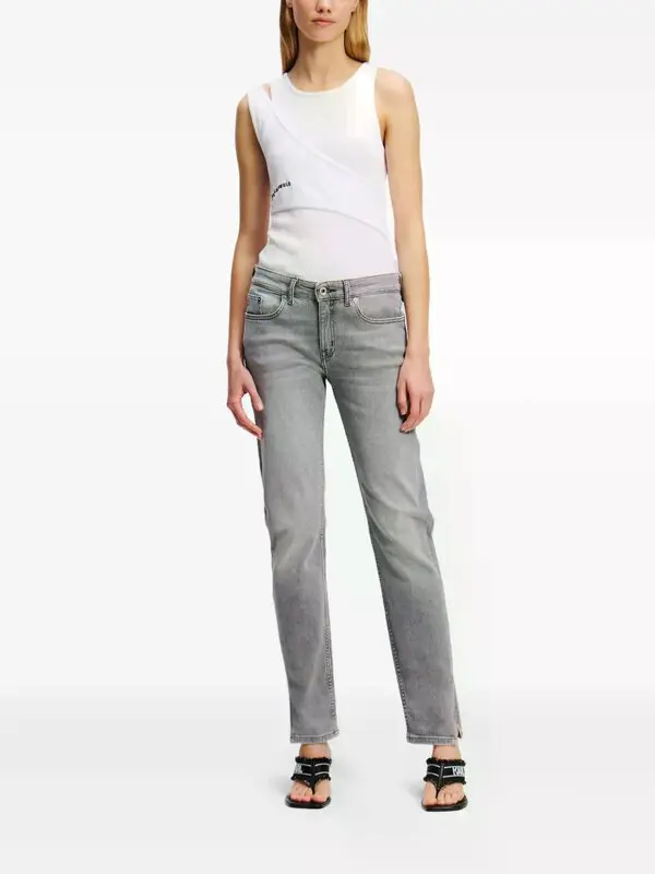 Karl Lagerfeld Mid-rise Slim-cut Jeans - Grey