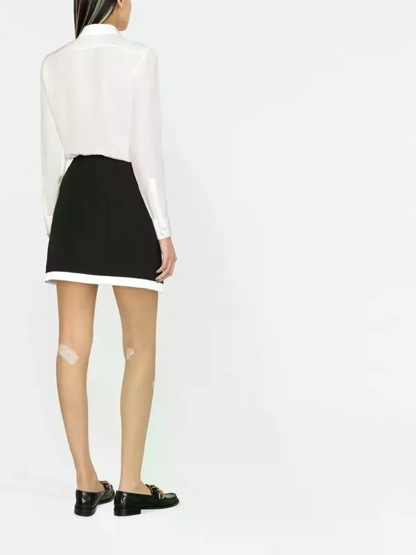 Casablanca Cut-out Contrast-trim Mini Skirt - Black