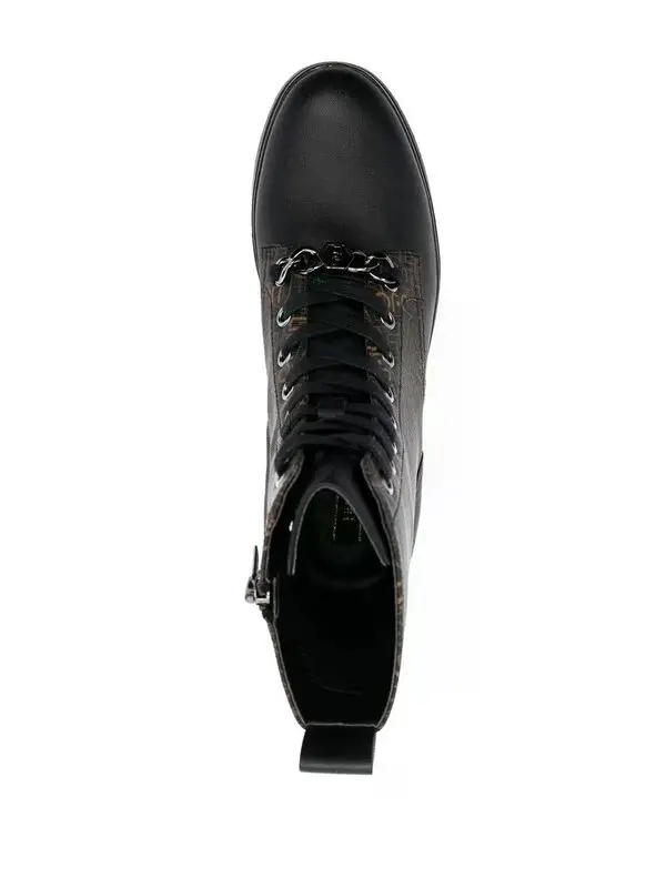 Liu Jo Monogram Print Lace-up Boots