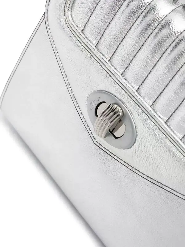 DELAGE Freda Metallic Leather Tote Bag - Grey
