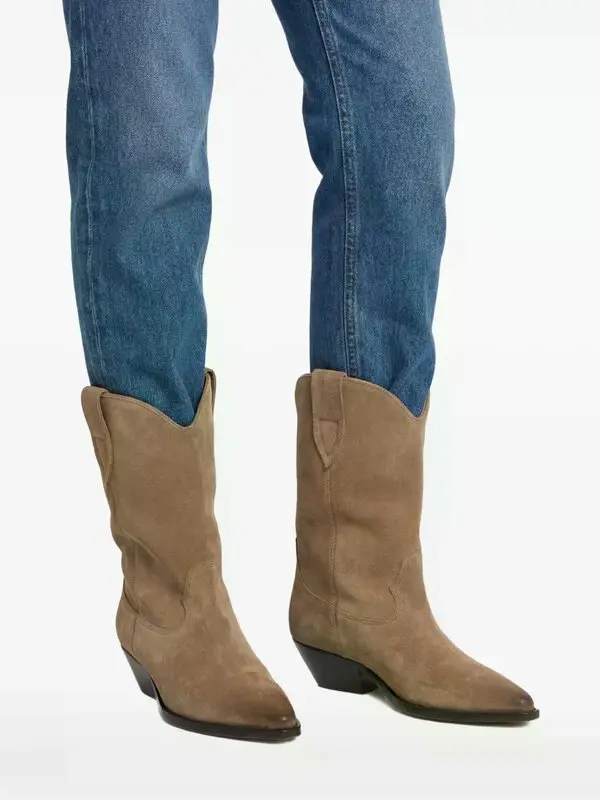 Isabel Marant Étoile Suede Calfskin Cowboy Boots - Brown