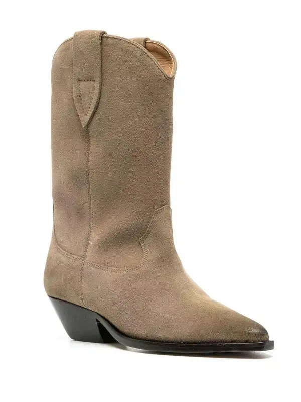 Isabel Marant Étoile Suede Calfskin Cowboy Boots - Brown