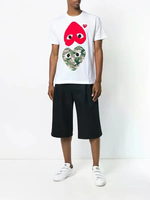 Play Comme Des Garcon Hearts Print T-shirt