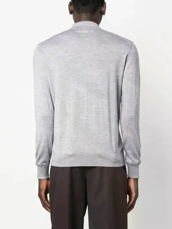Zegna Cashmere-silk Polo Top - Grey