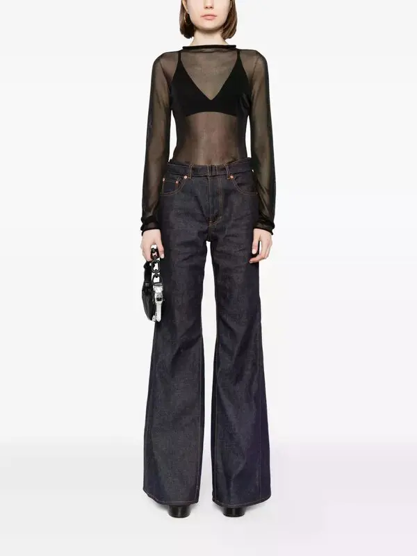 Sacai Mid-rise Flared Jeans With Belt
