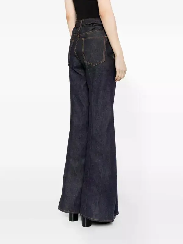 Sacai Mid-rise Flared Jeans With Belt