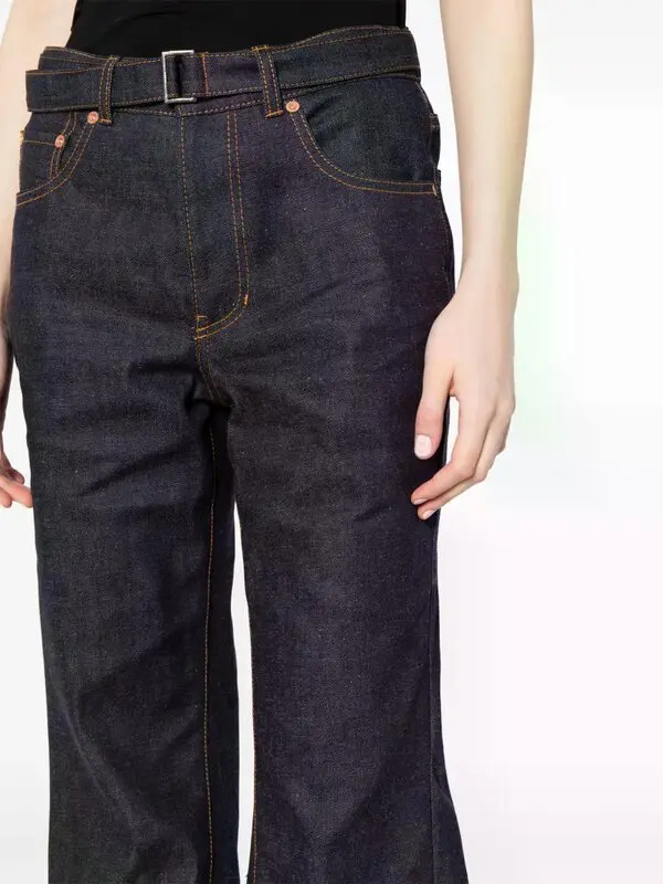 Sacai Mid-rise Flared Jeans With Belt