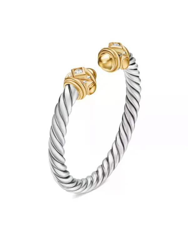 David Yurman Renaissance Diamond Ring In Sterling And 14k Yellow Gold