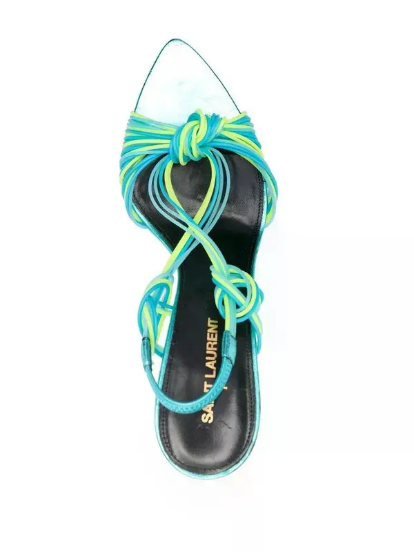 Saint Laurent Gippy Knot-detail Stiletto Sandals - Blue