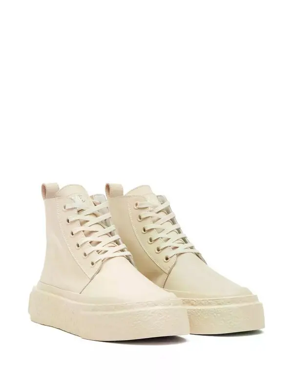 MAISON MARGIELA Beige Calf Leather Lace-up High-top Sneakers