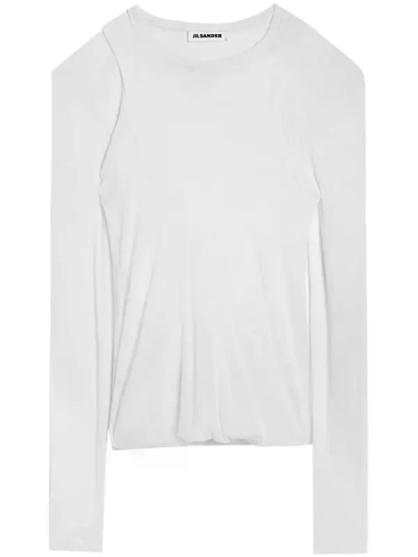 JIL SANDER Crew Neck Long Sleeve Cotton T-shirt