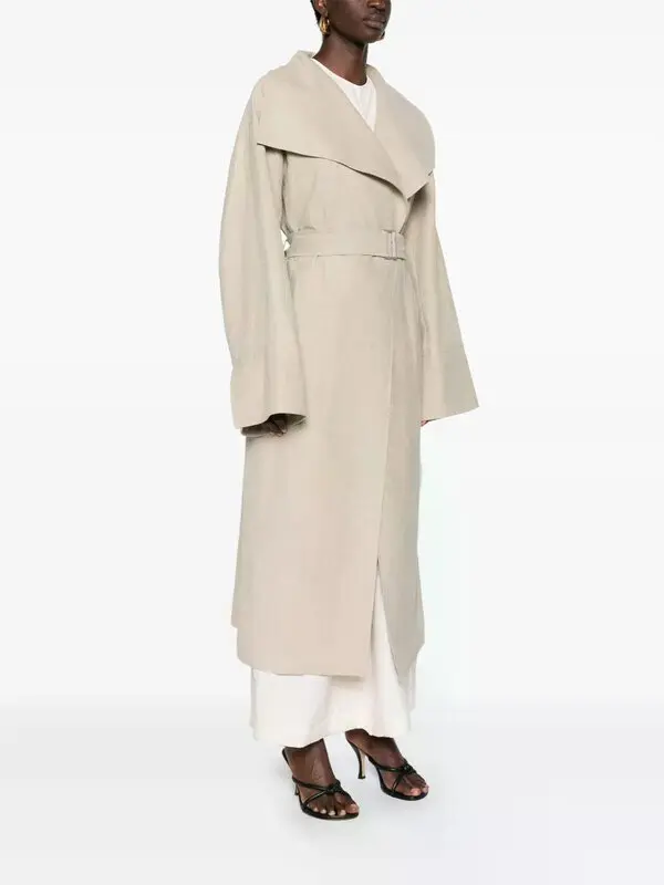 TOTEME Signature Linen-blend Midi Coat - Neutrals