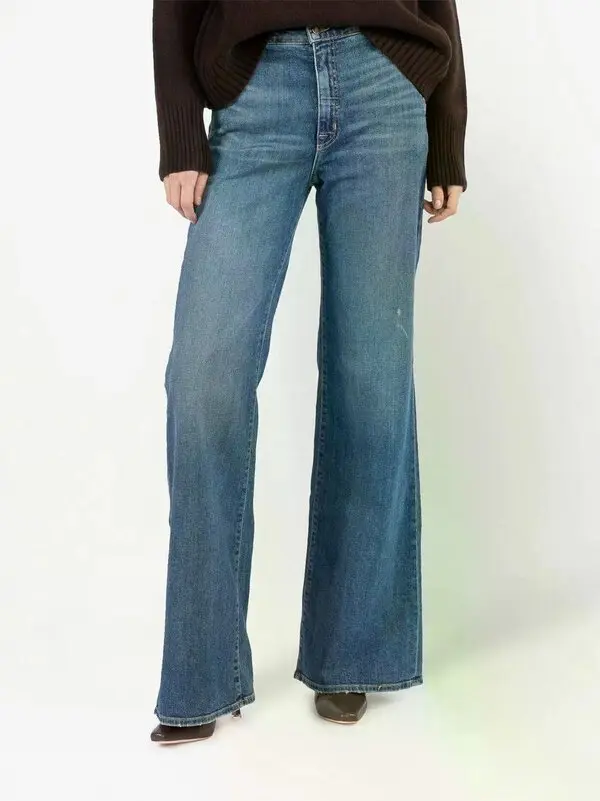 NILI LOTAN Anna Mid-rise Wide-leg Jeans - Blue