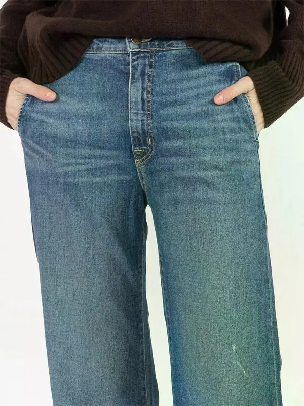 NILI LOTAN Anna Mid-rise Wide-leg Jeans - Blue