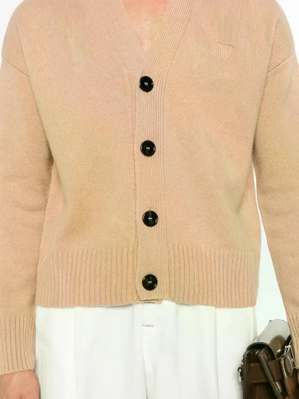 AMI Paris De Coeur Embroidered Cardigan