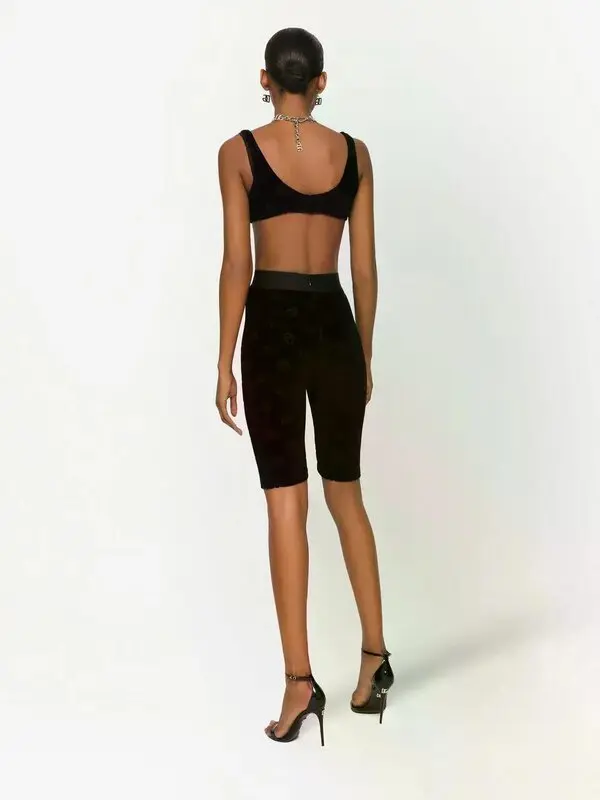 Dolce & Gabbana Dg-logo Flocked Bralette Top