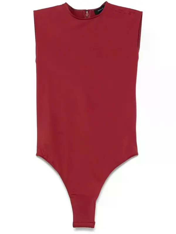 MUGLER Sleeveless Crewneck Bodysuit - Red