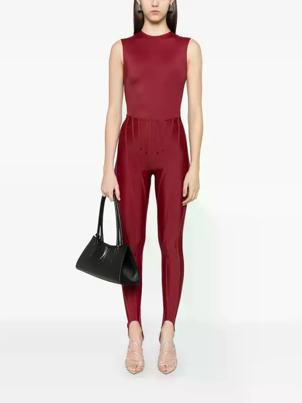 MUGLER Sleeveless Crewneck Bodysuit - Red