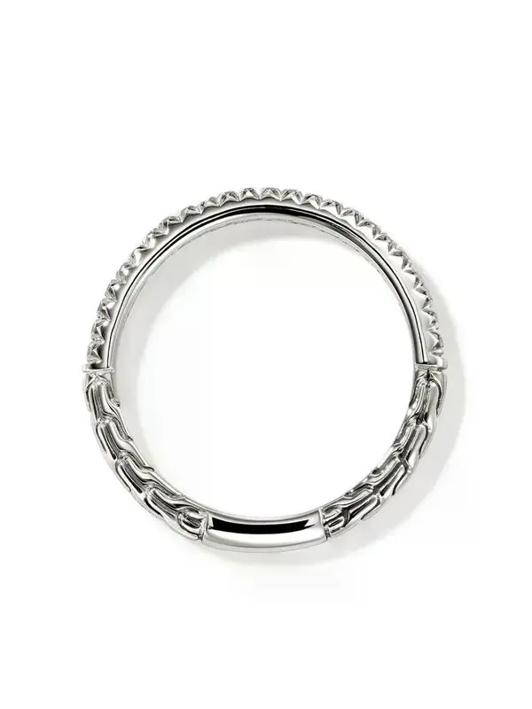 John Hardy Sterling Pavé Diamond Band Ring
