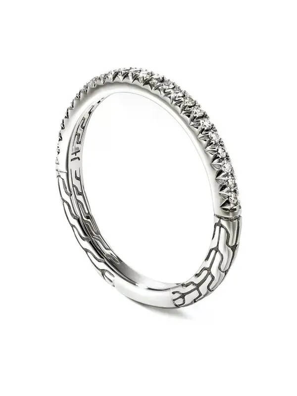 John Hardy Sterling Pavé Diamond Band Ring