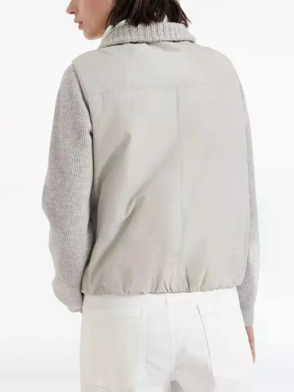 Brunello Cucinelli Ribbed-knit Padded Gilet - Grey