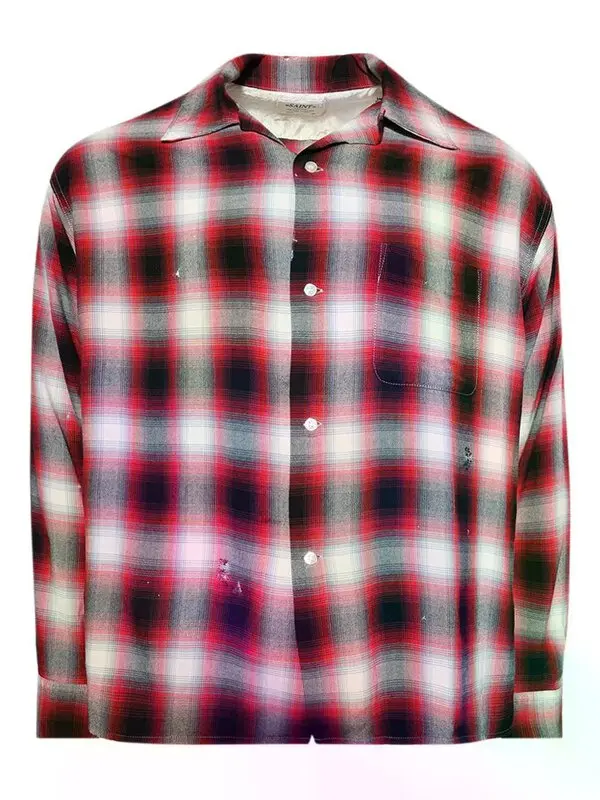 SAINT MXXXXXX Check-print Shirt - Red