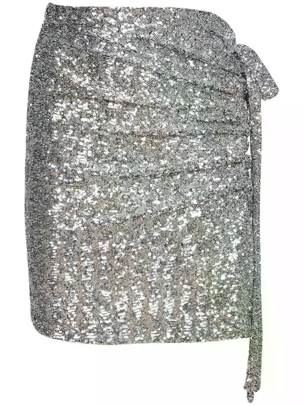 Rabanne Sequinned Miniskirt With Draped Detailing