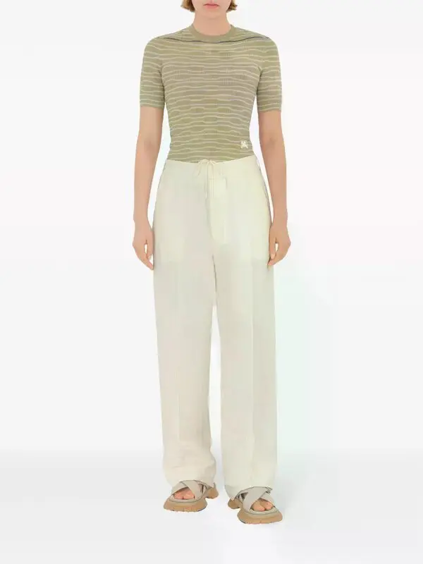 Burberry Embroidered Logo Knit T-shirt