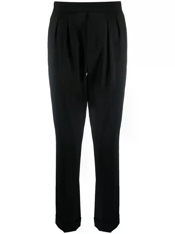 Ralph Lauren Seina Pleat-detail Wool Trousers - Black