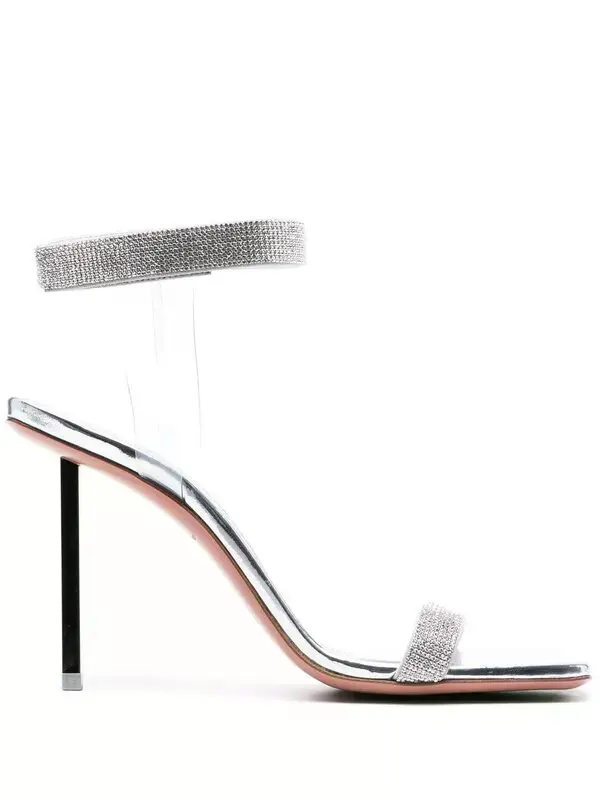 Amina Muaddi Rih 110mm Crystal-embellished Sandals - Silver