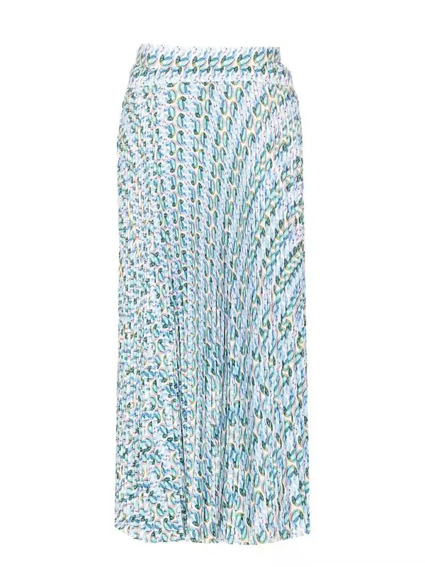 Tory Burch Abstract Print Pleated Maxi Skirt