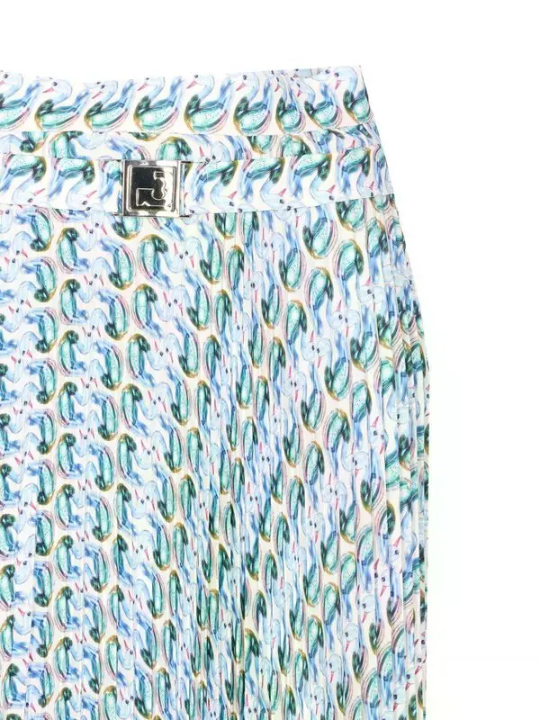 Tory Burch Abstract Print Pleated Maxi Skirt