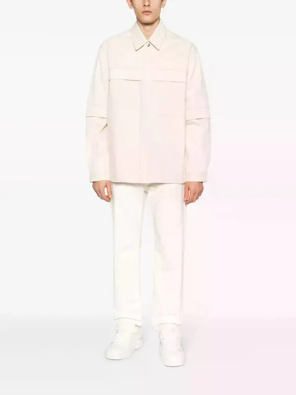 OAMC Short-sleeve Overlay Cotton Shirt Jacket - Neutrals