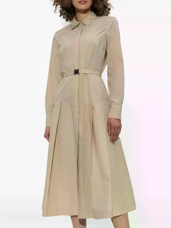 Tory Burch Belted Midi Shirt Dress - Neutrals