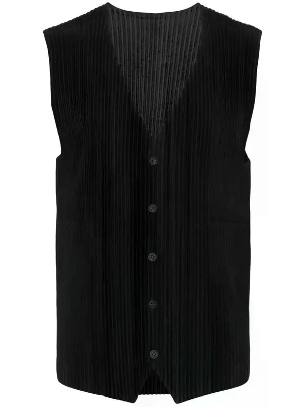 Issey Miyake Pleated Vest - Black