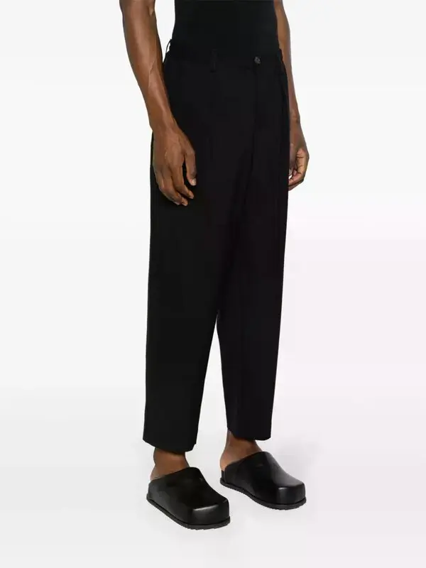 Marni Cropped Wool Tapered Trousers - Black