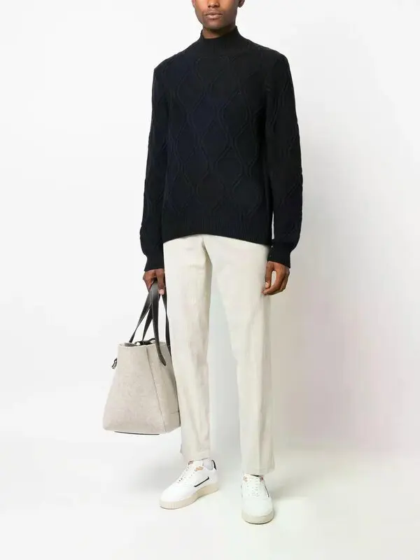 Corneliani Cable Knit Turtleneck Jumper