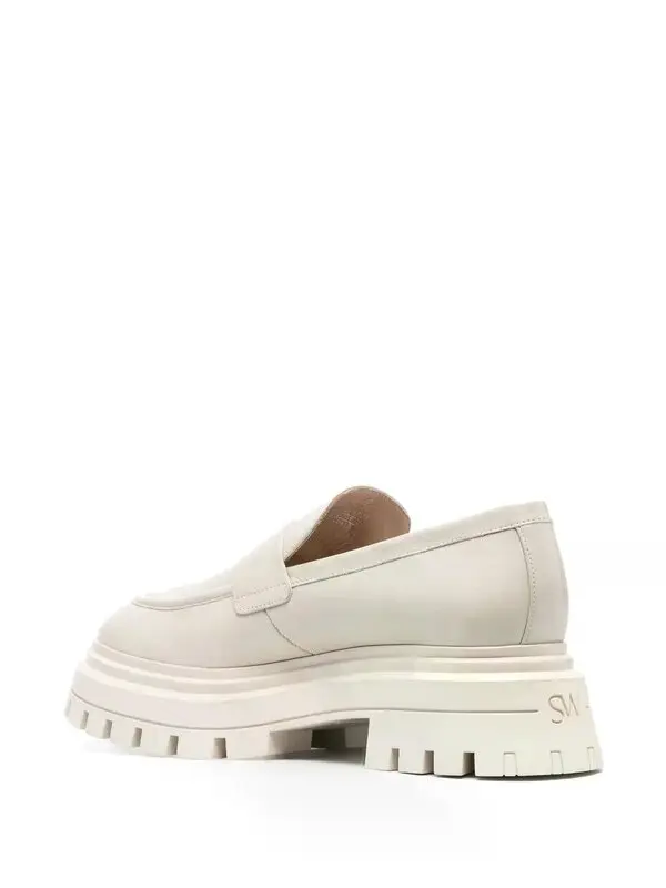 STUART WEITZMAN Almond-toe Leather Loafers