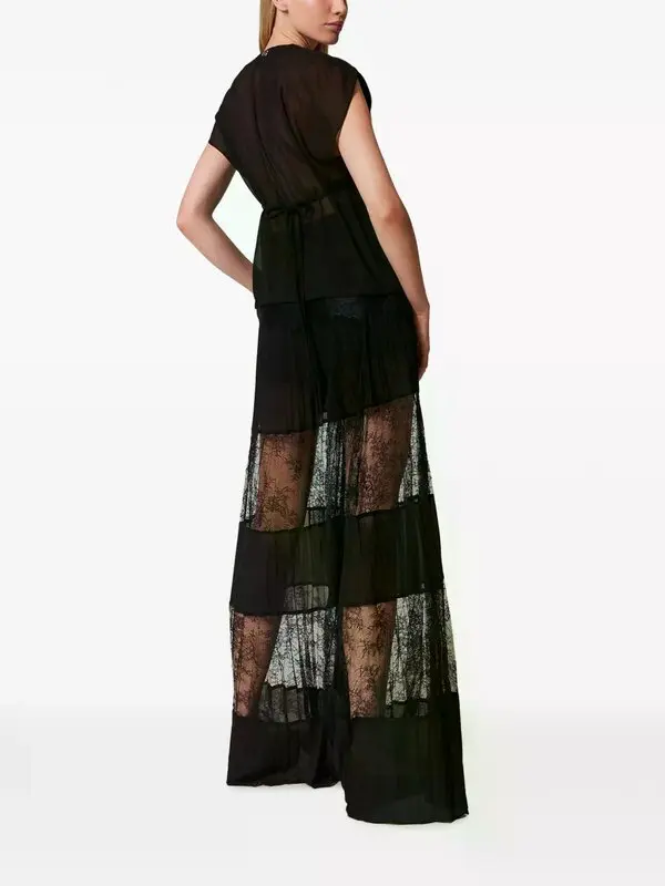 TWINSET Pleated Georgette Trousers With Lace Detailing