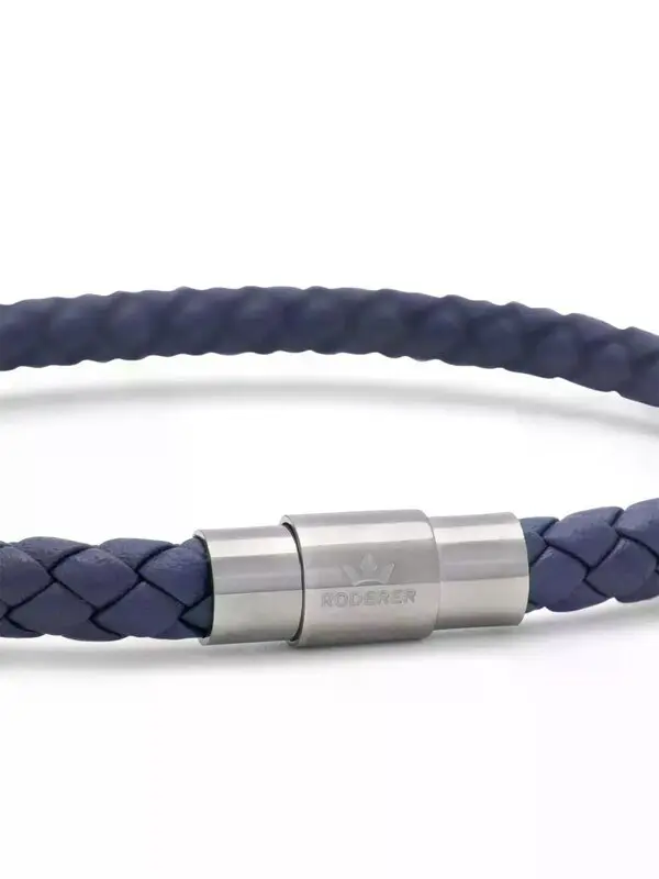 RODERER Sergio Braided Leather Bracelet With Engraved Logo