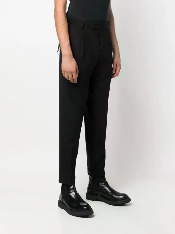 PT TORINO Tailored Trousers With Charm Detail - Black