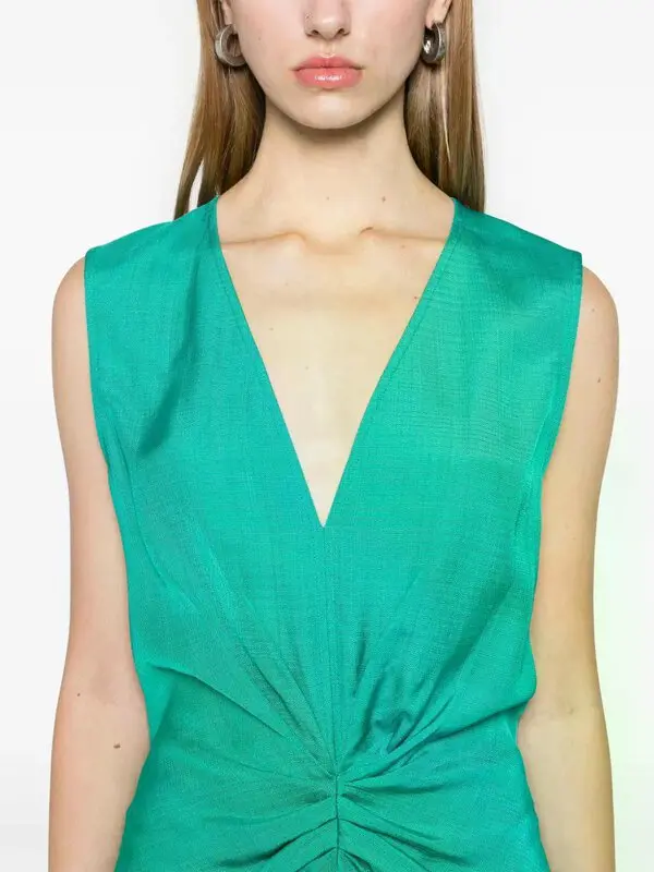Victoria Beckham Sleeveless Gathered Midi Dress