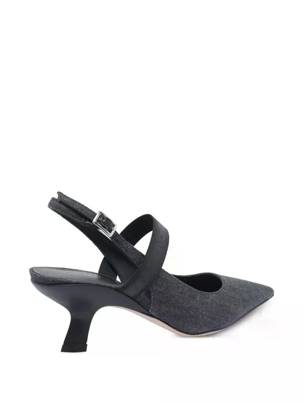 VIC MATIE Twill Slingback Pumps