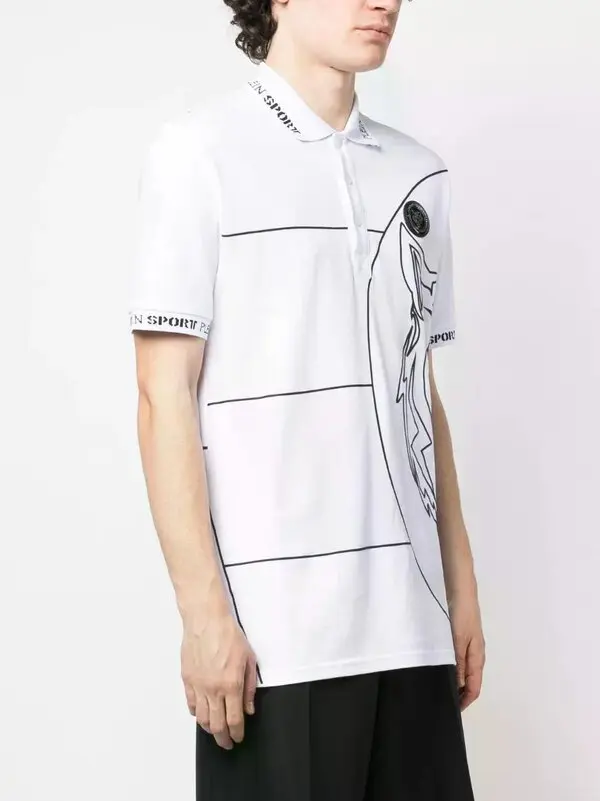 PLEIN SPORT Tiger-print Polo Shirt